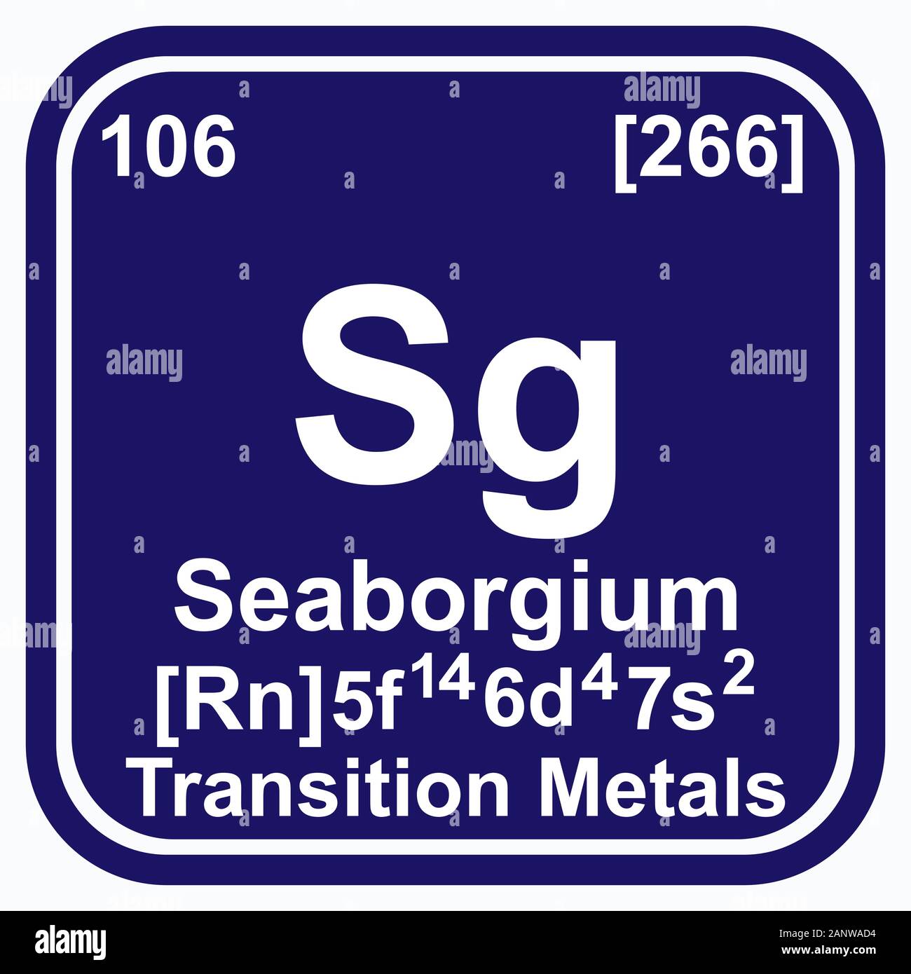 Seaborgium Periodic Table of the Elements Vector illustration eps 10 ...