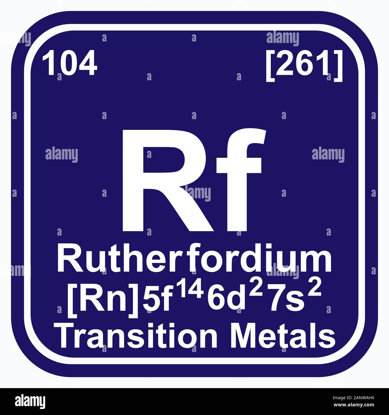 Rutherfordium Periodic Table of the Elements Vector illustration eps 10 ...