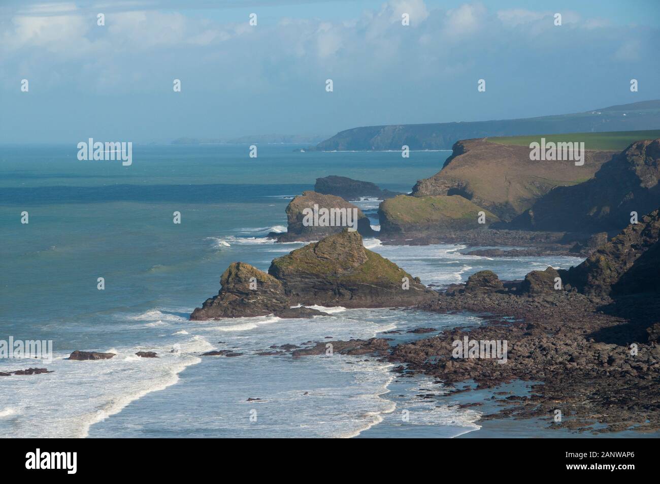 Coastal landscape on the north coast of Cornwall England UK Stock Photo ...