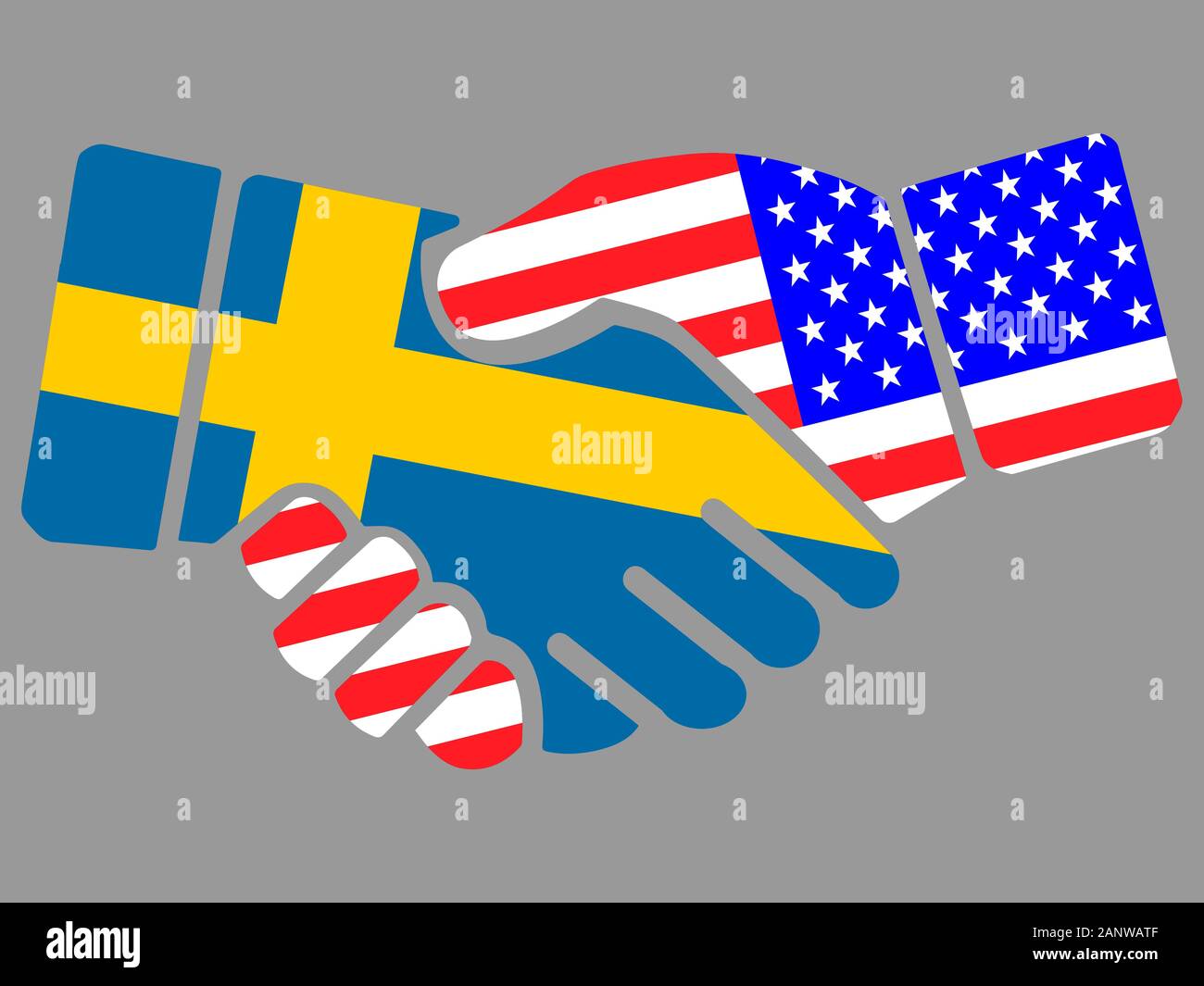 Sweden and USA flags Handshake vector Stock Vector Image & Art - Alamy