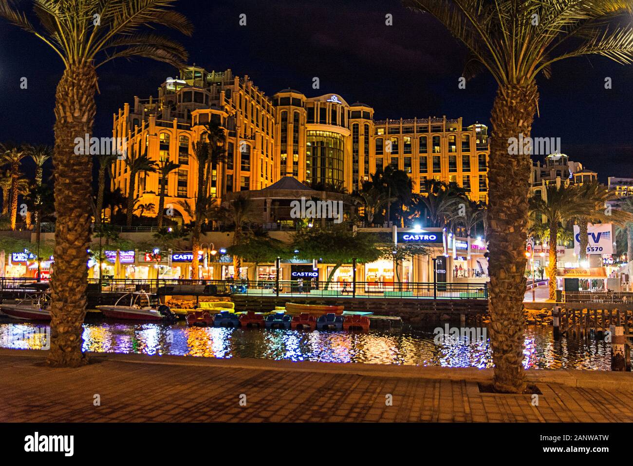 Night promenade of the lagoon Stock Photo - Alamy