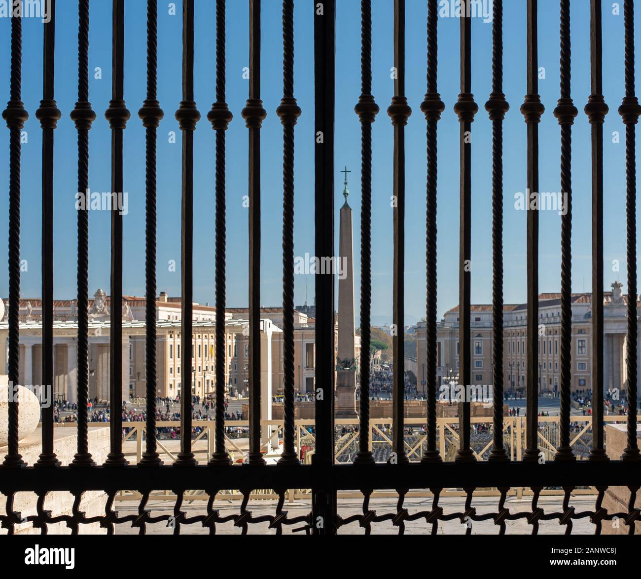 Iron gate and arch at entrance of Saint Peter's Basilica at St. Peter's ...