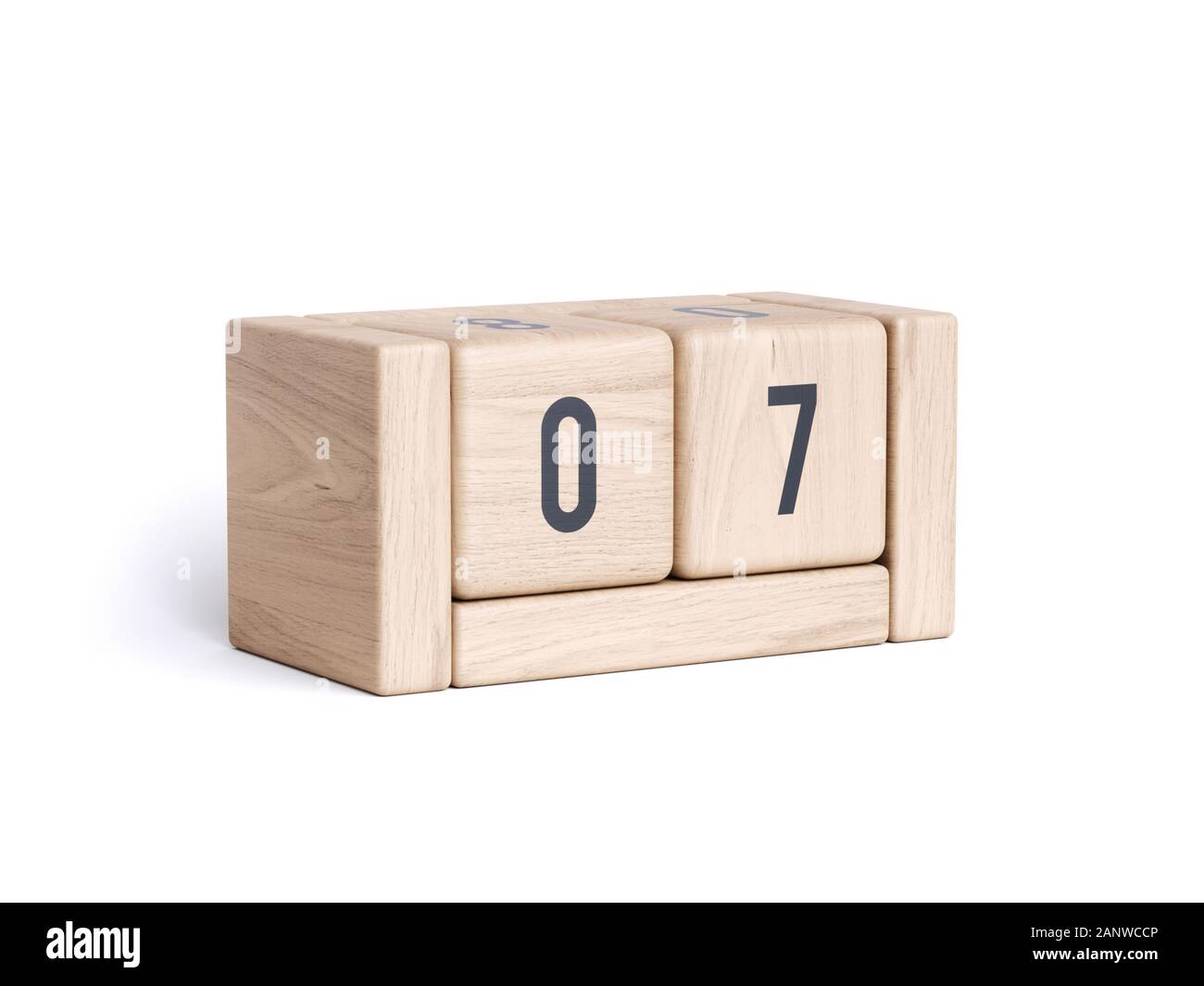 Wood block cube date day calendar. Business and holiday organizer ...