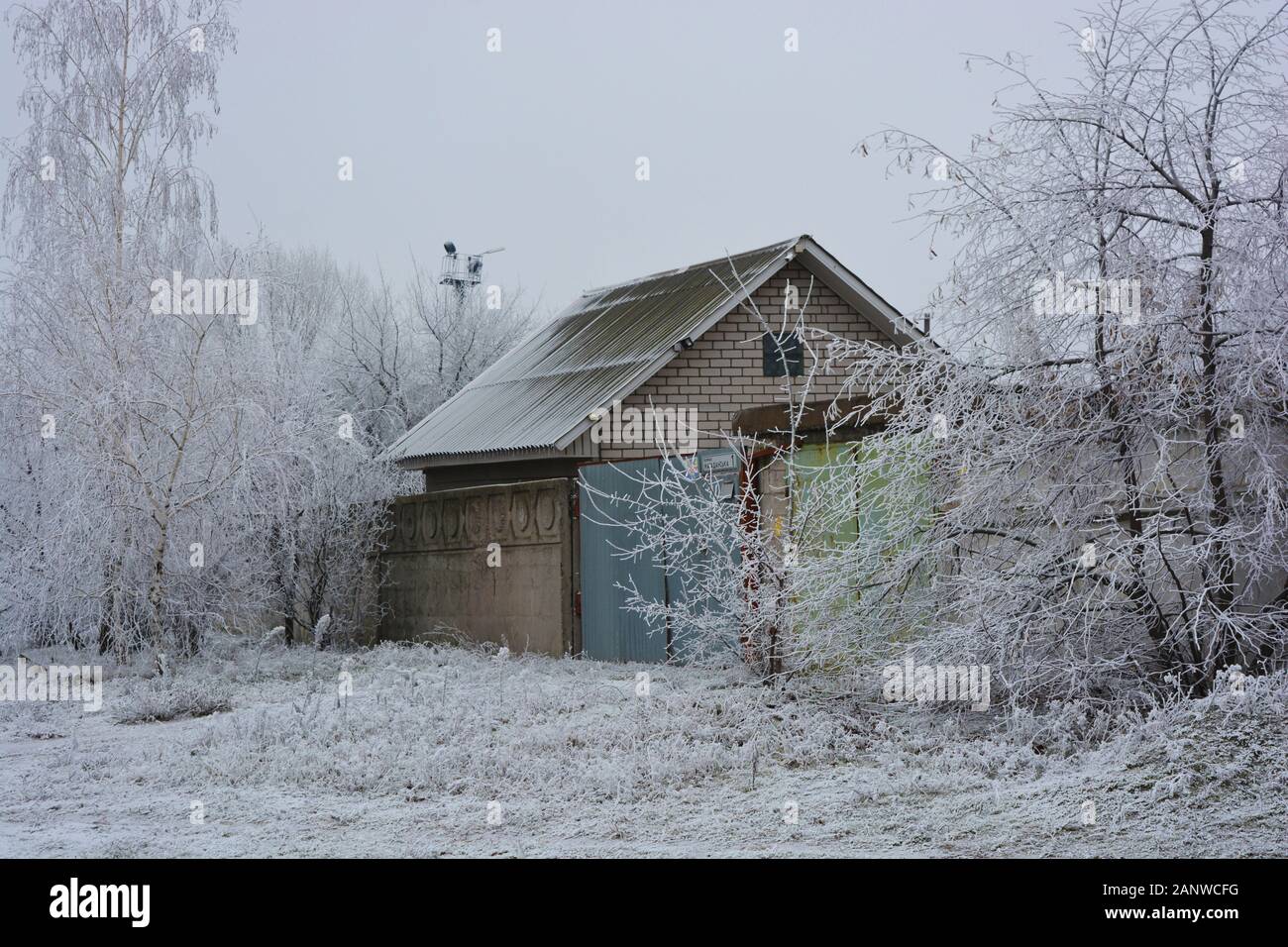 Street with its structures, buildings and structures, trees, landscape ...
