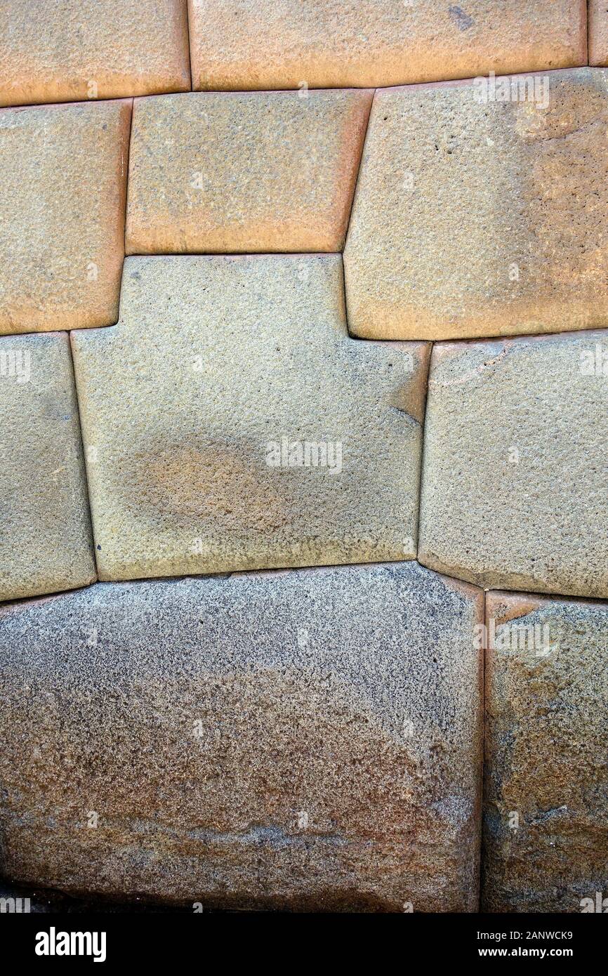 Inca stone wall, downtown, Cuzco, Cusco, Peru, South America, UNESCO ...
