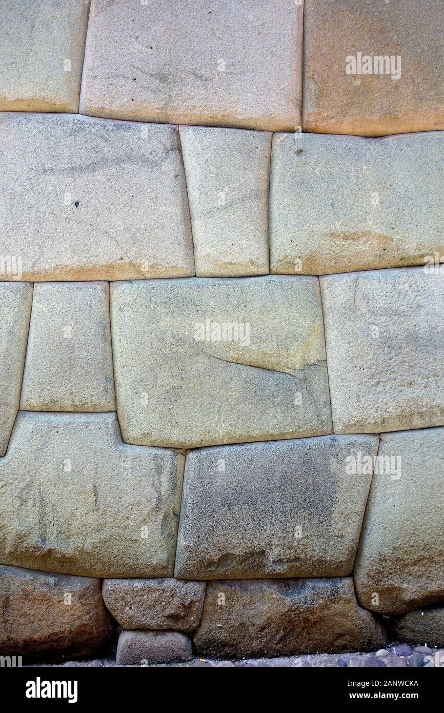 Inca stone wall, downtown, Cuzco, Cusco, Peru, South America, UNESCO ...