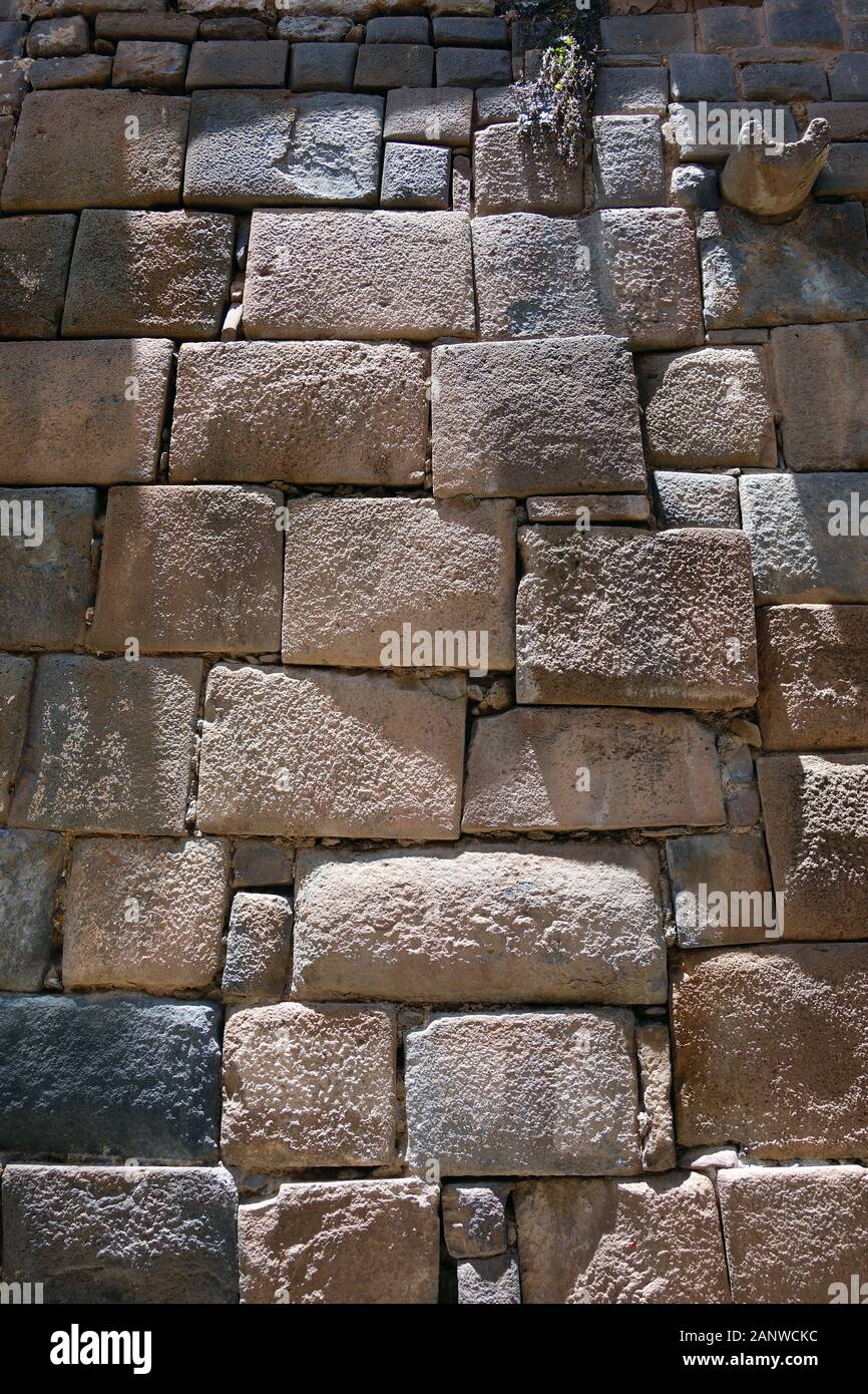 Inca stone wall, downtown, Cuzco, Cusco, Peru, South America, UNESCO ...