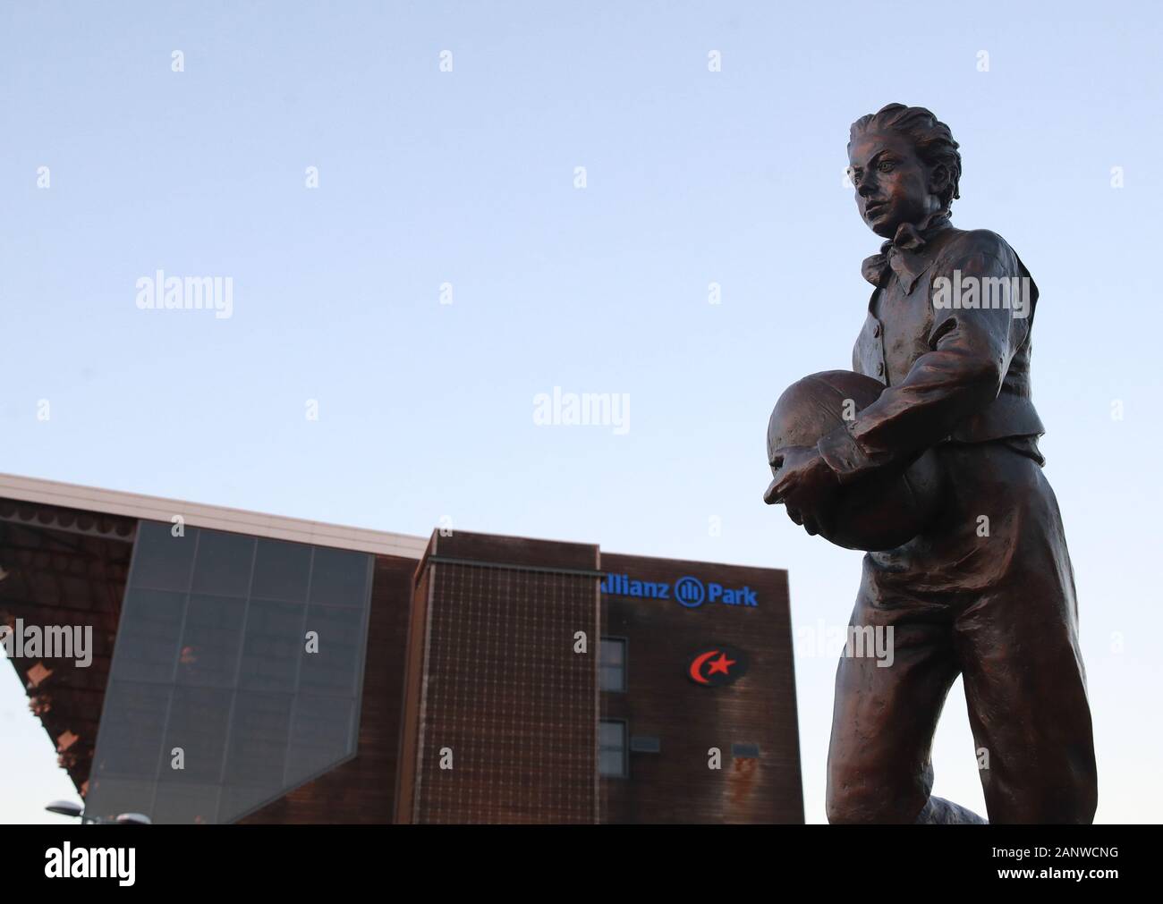 The Webb Ellis statue at Allianz Park before the Heineken Champions Cup ...