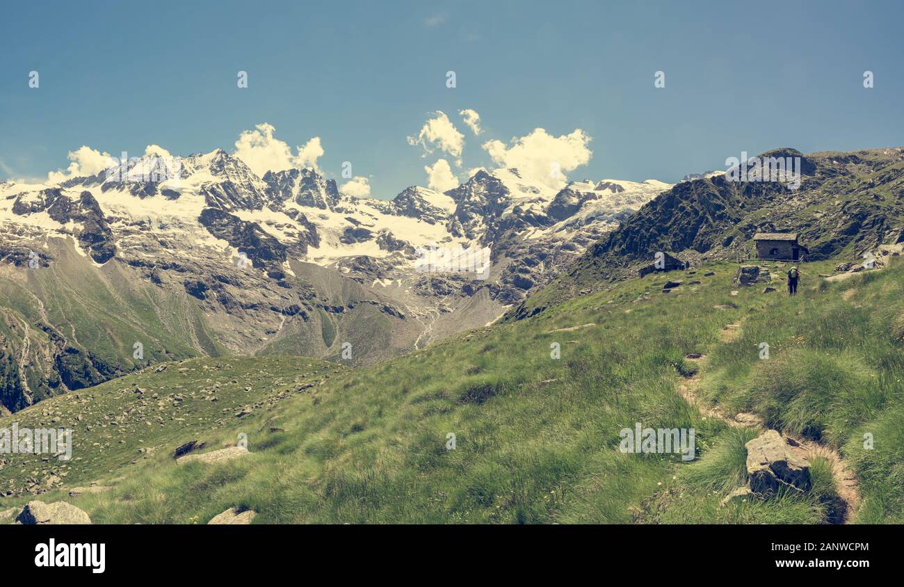 Spectacular mountain panoramic view from a hiking trail Stock Photo - Alamy