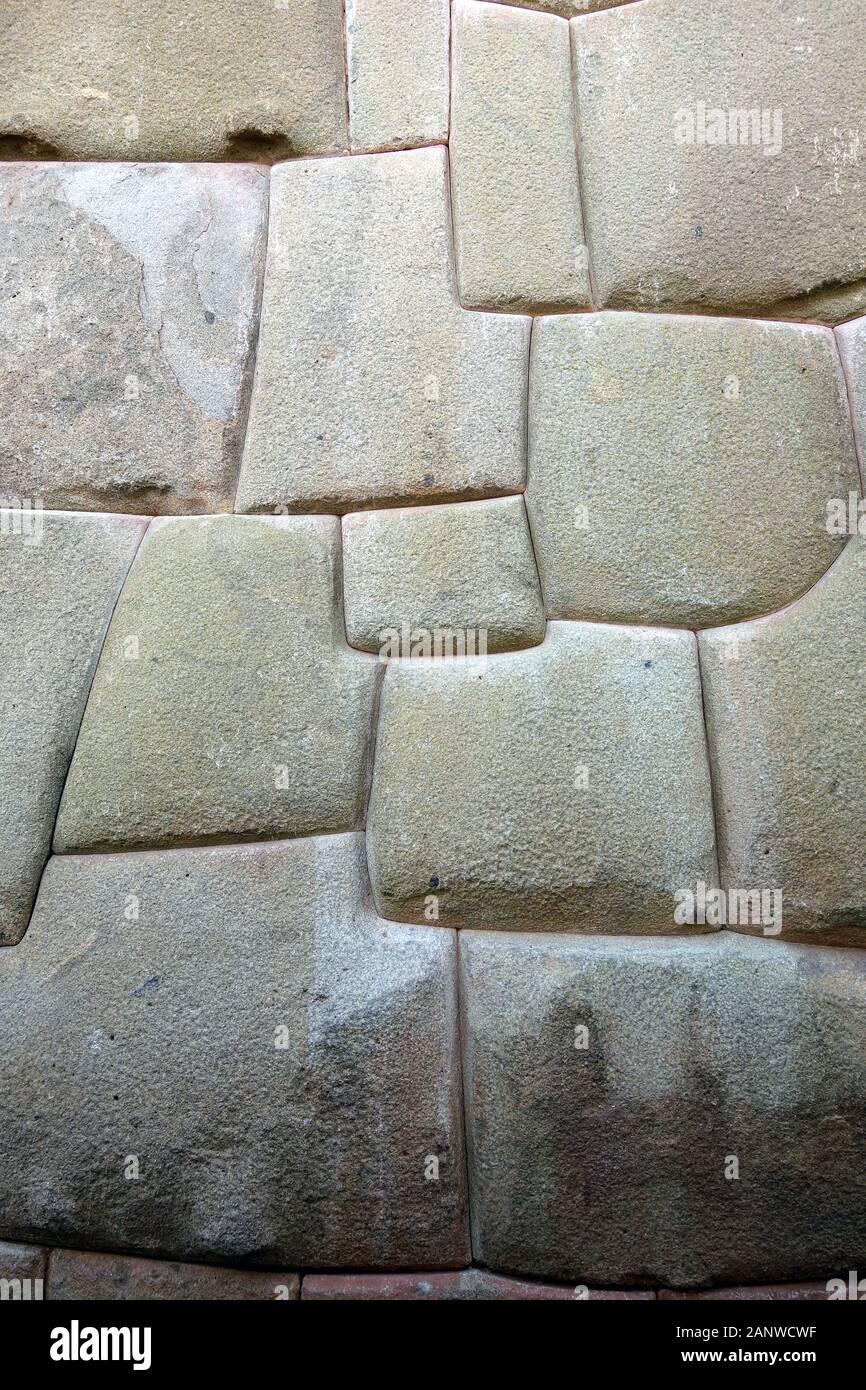 Inca stone wall, downtown, Cuzco, Cusco, Peru, South America, UNESCO ...