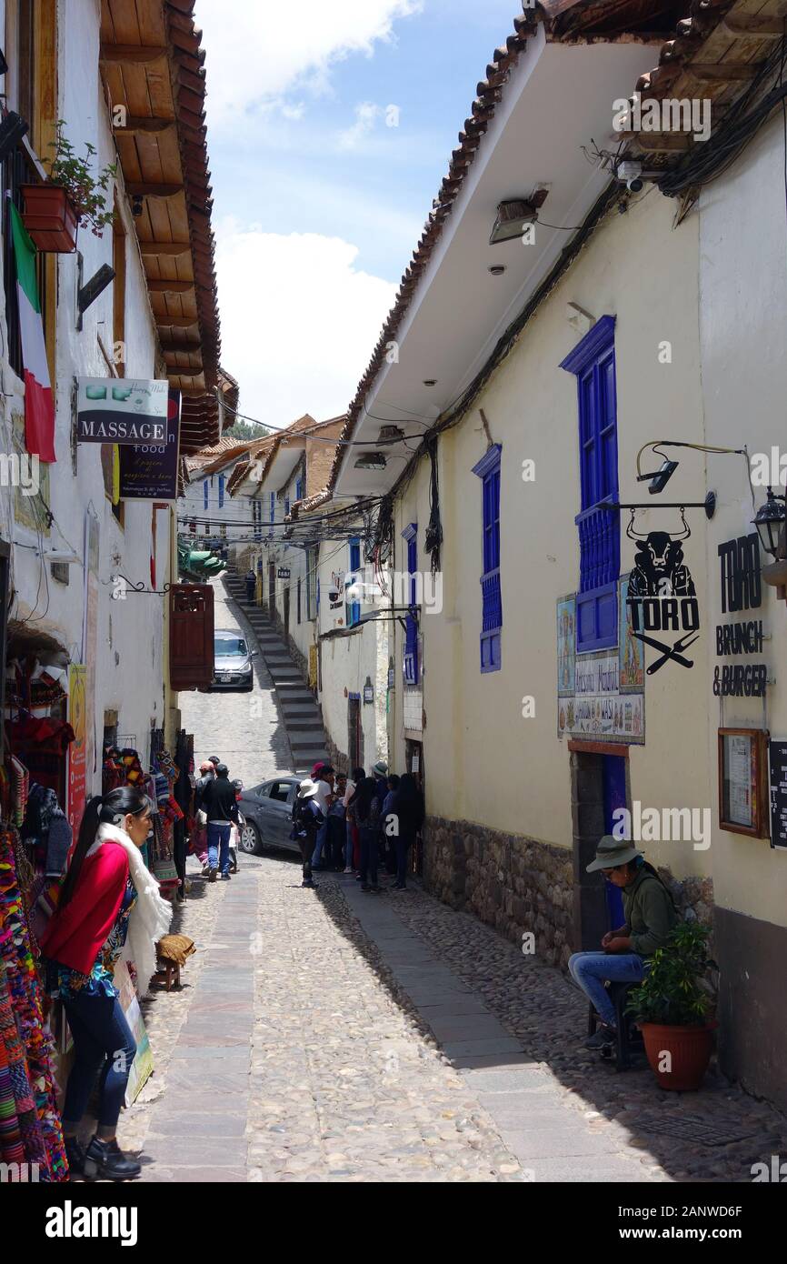 downtown, Cuzco, Cusco, Peru, South America, UNESCO World Heritage Site ...