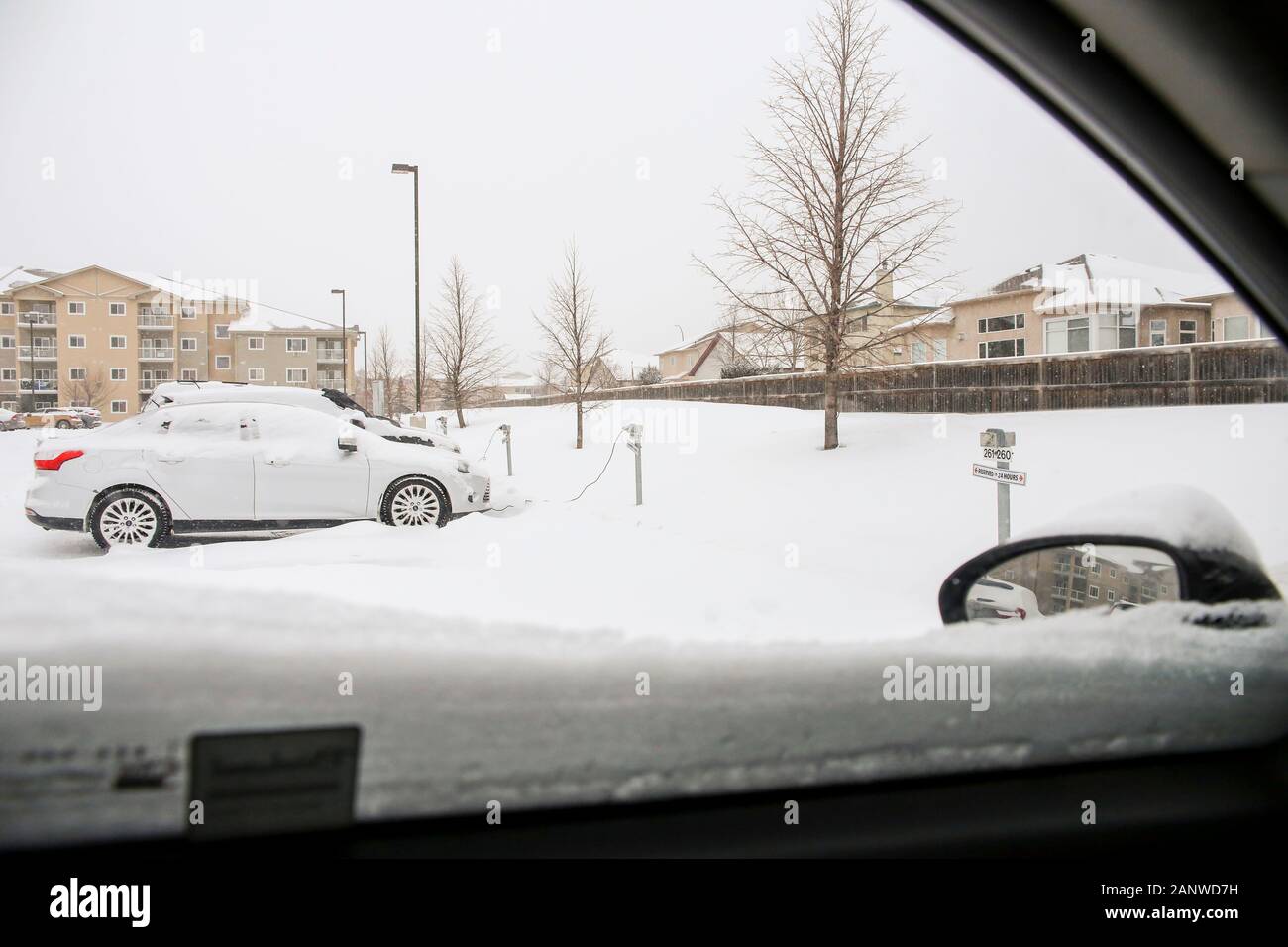 Extreme Cold Weather Inside Car View Stock Photo - Alamy