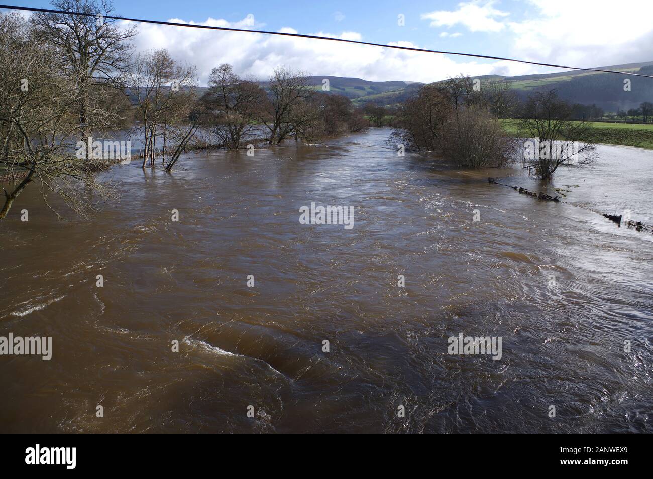 River Dee flood North Wales March 2019 Stock Photo - Alamy