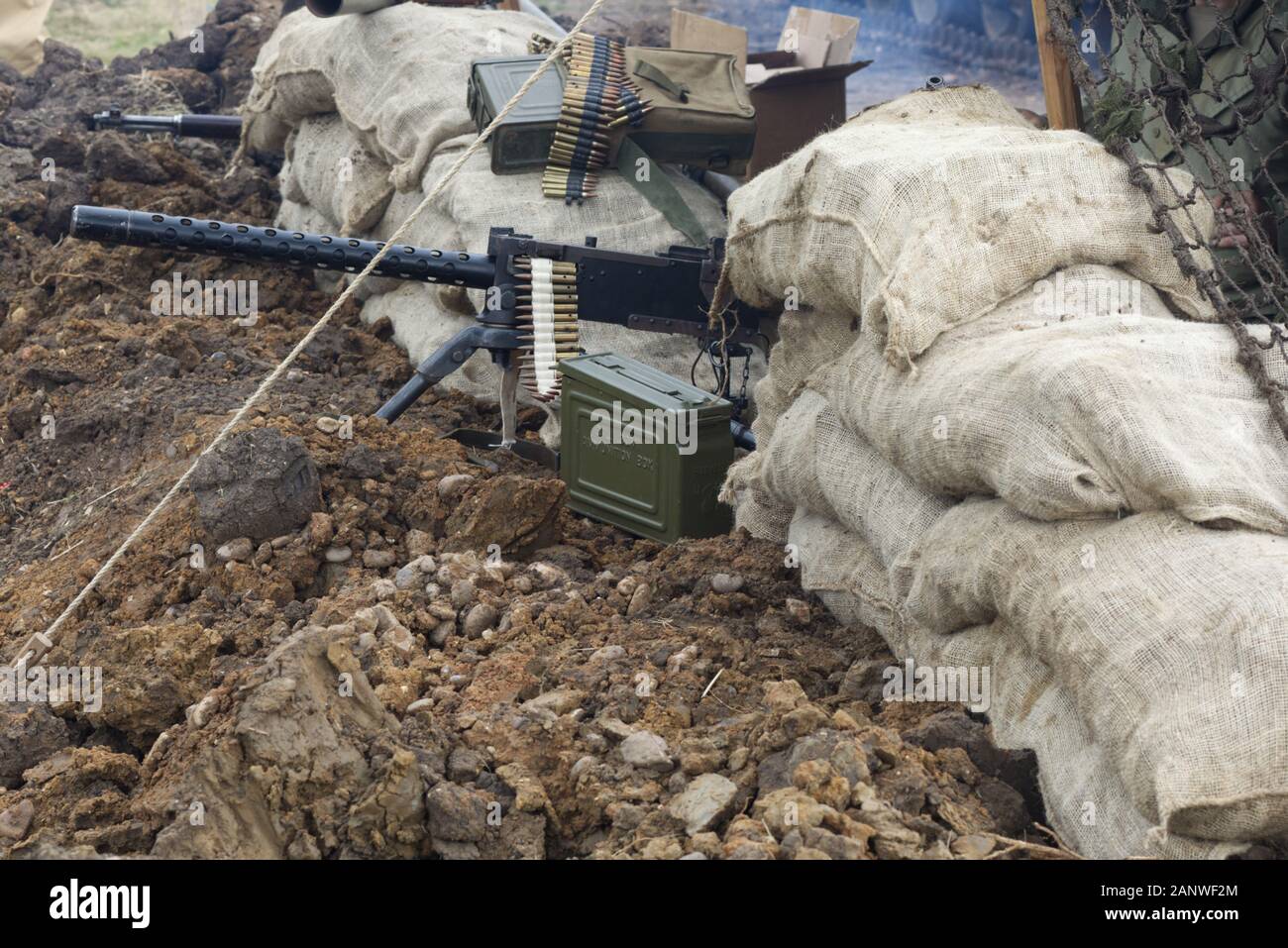 ,machine gun and Bullet containers in a world war 11 bunker Stock Photo ...