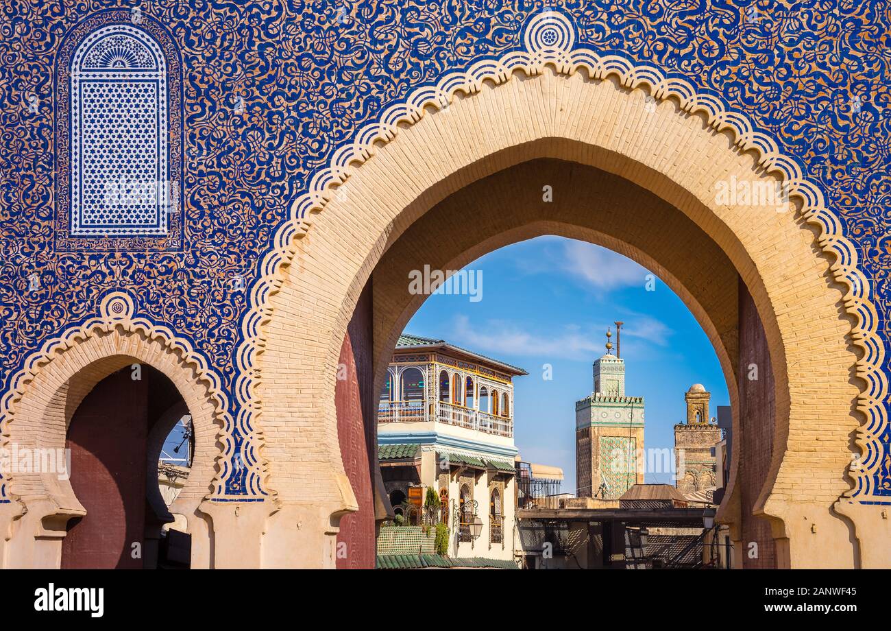 Blue gate of fez hi-res stock photography and images - Alamy