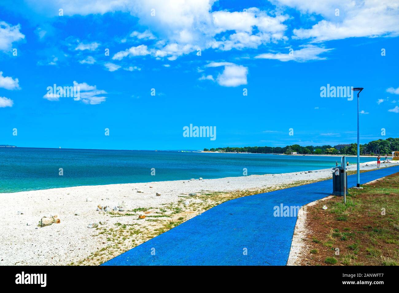 Beautiful beach in Croatia by Adriatic Sea near Pula, Valbandon, Istria ...