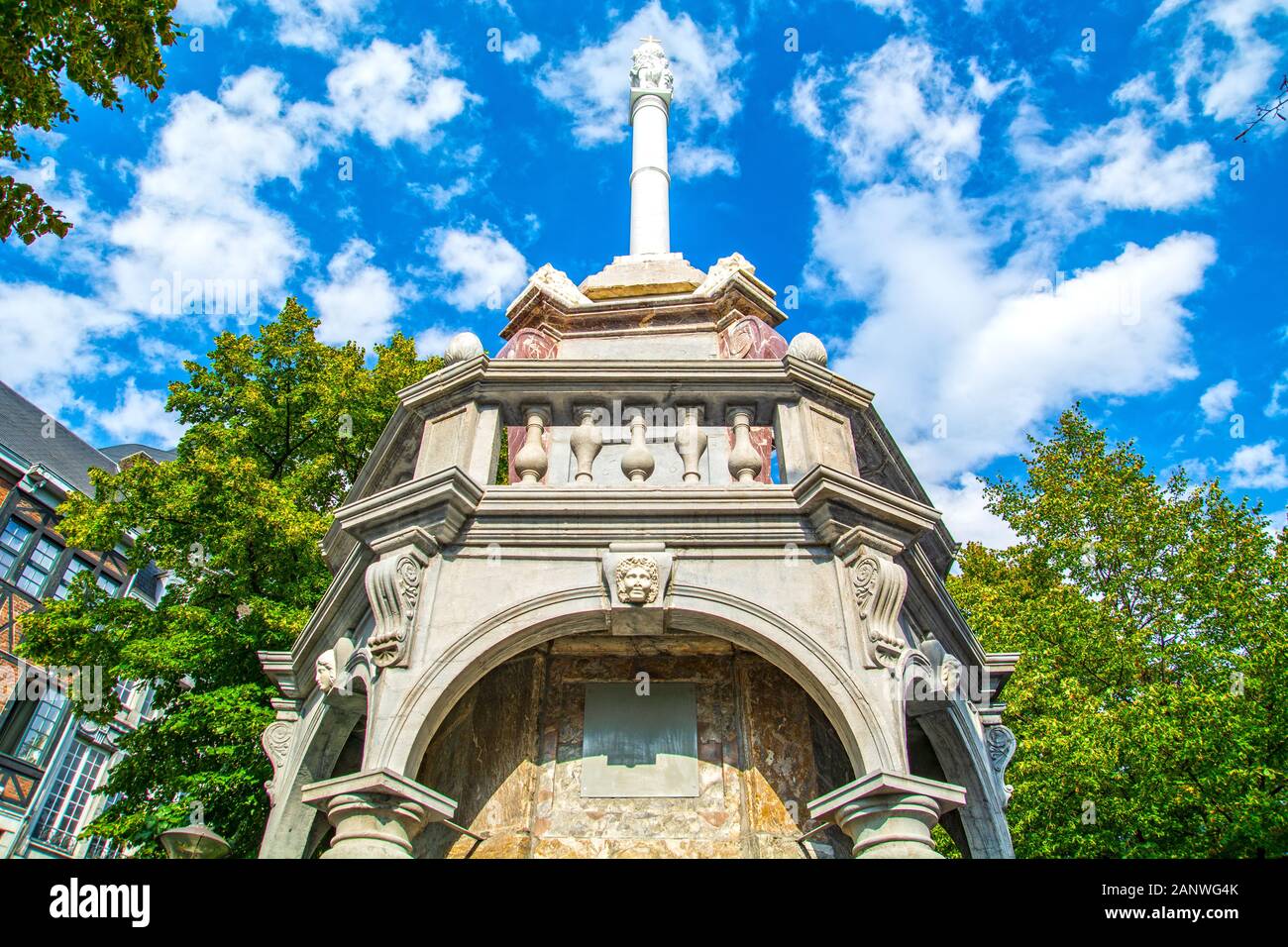 Le perron in Liege, town's landmark, Walonnie, Belgium Stock Photo - Alamy