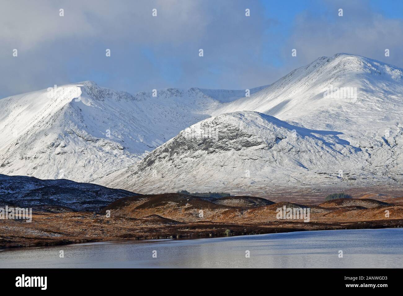 Black Mount mountains in Rannoch Moor, Glencoe, Scottish Highlands in ...