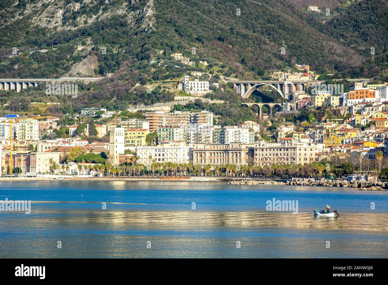 Salerno , city at the Tyrrhenian Sea, Amalfi coast, Italy Stock Photo ...
