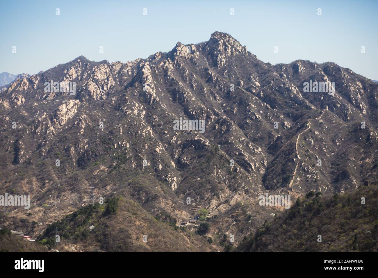 Beautiful summer aerial view of Great Wall of China Mutianyu section ...