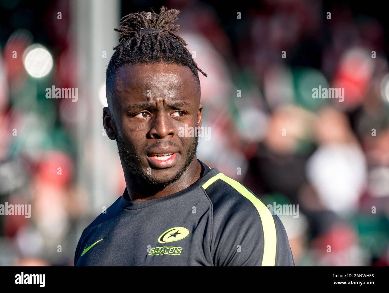 London, UK. 19th Jan, 2020. Rotimi Segun of Saracens before the ...
