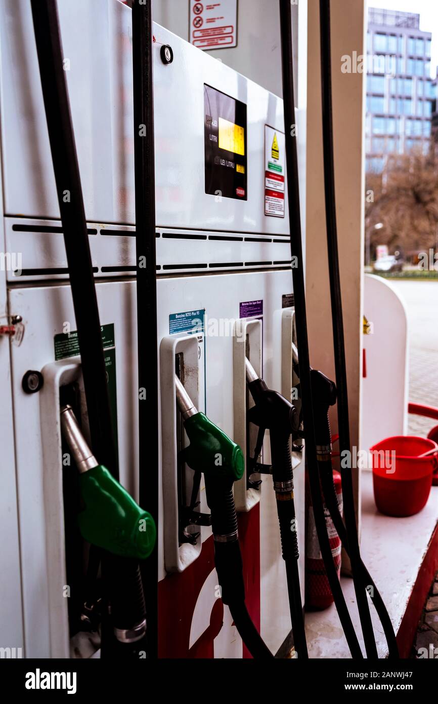Gas station of the oil company Lukoil in Bucharest, Romania, 2020 Stock ...
