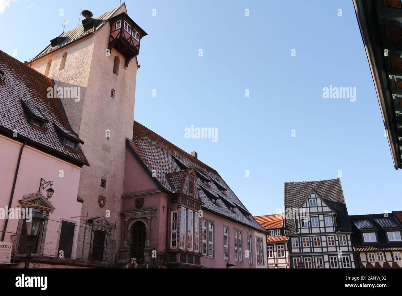Historische Gebäude im Zentrum von Bad Gandersheim in Norddeutschland ...