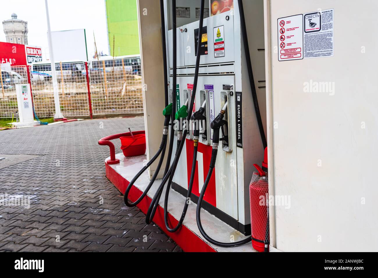 Gas station of the oil company Lukoil in Bucharest, Romania, 2020 Stock ...