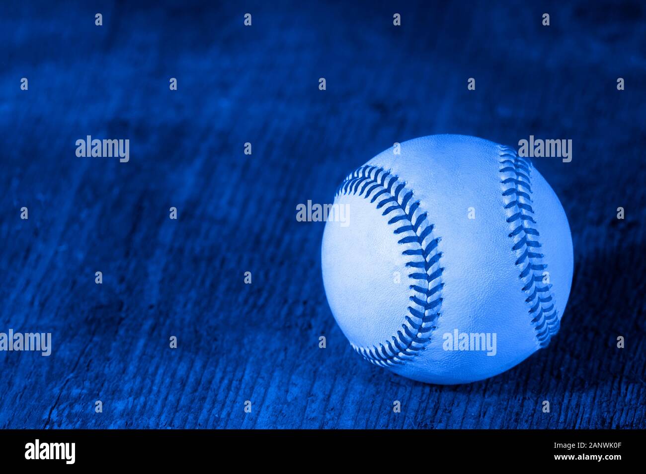 Baseball ball on wooden background. Blue neon Banner Art concept Stock ...