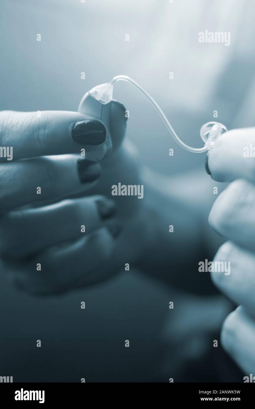 Digital modern technology for deaf people micro hearing aid Stock Photo ...