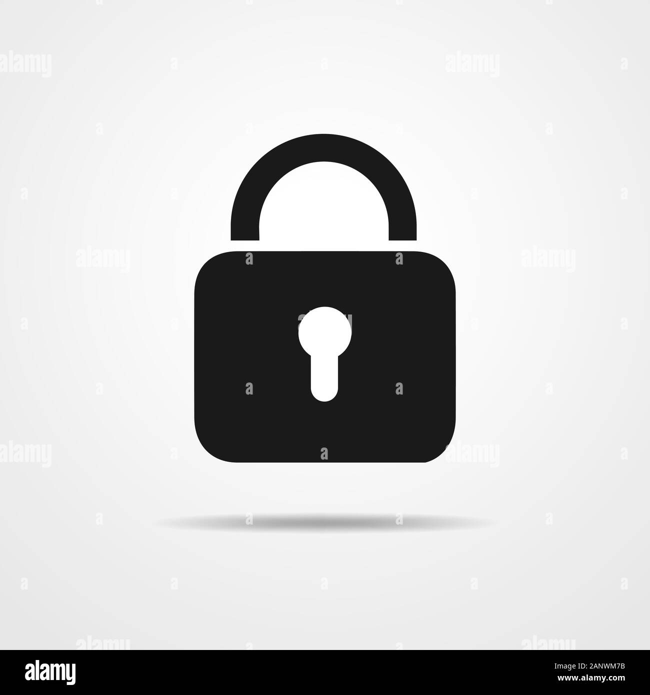 Black padlock icons. Black padlock icon with shadow. Vector ...