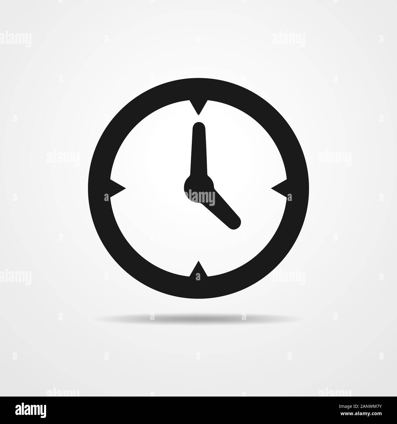 Clock icon in flat design. Vector illustration. Black clock icon ...
