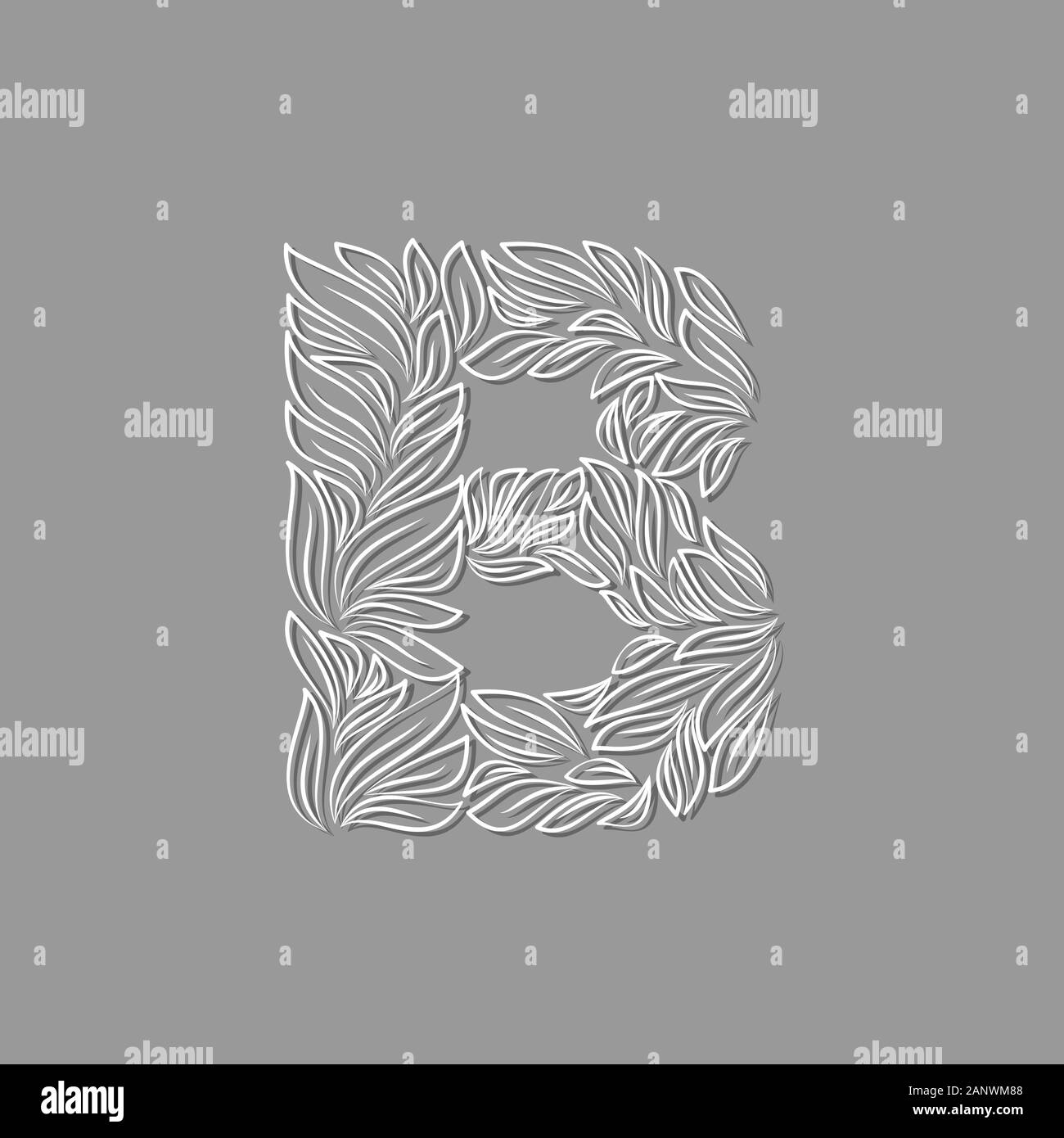 Ornamental paper letter B on gray Stock Vector Image & Art - Alamy