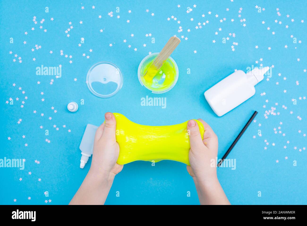 How to make mucus at home. Children's art project. DIY concept ...