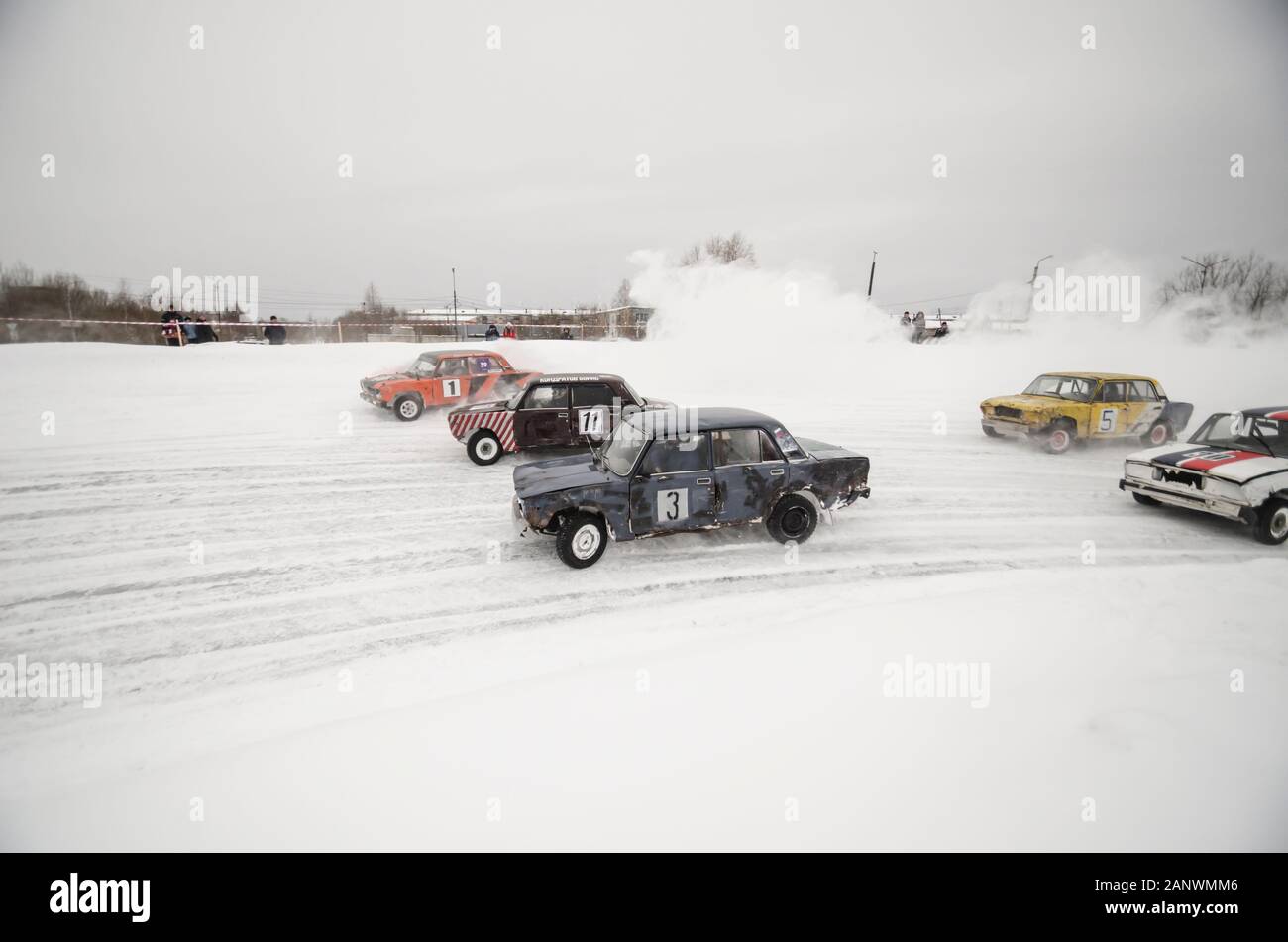 Movement cars on turn winter hi-res stock photography and images - Alamy