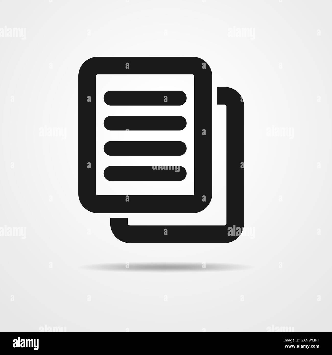 Black file icon. Document page isolated. Vector illustration Stock ...