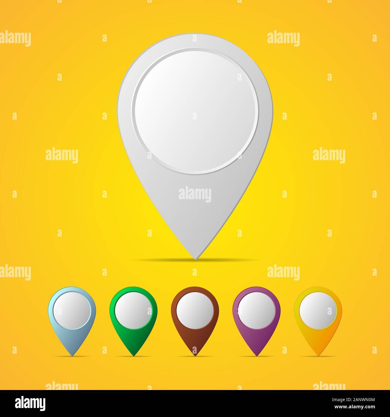 Pin on the map icon. Set of navigation map markers isolated. Collection ...