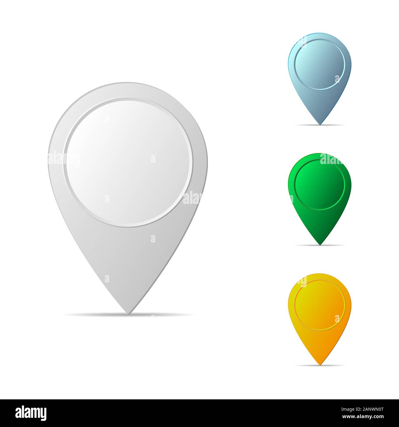 Pin on the map icon. Set of navigation map markers isolated. Collection ...