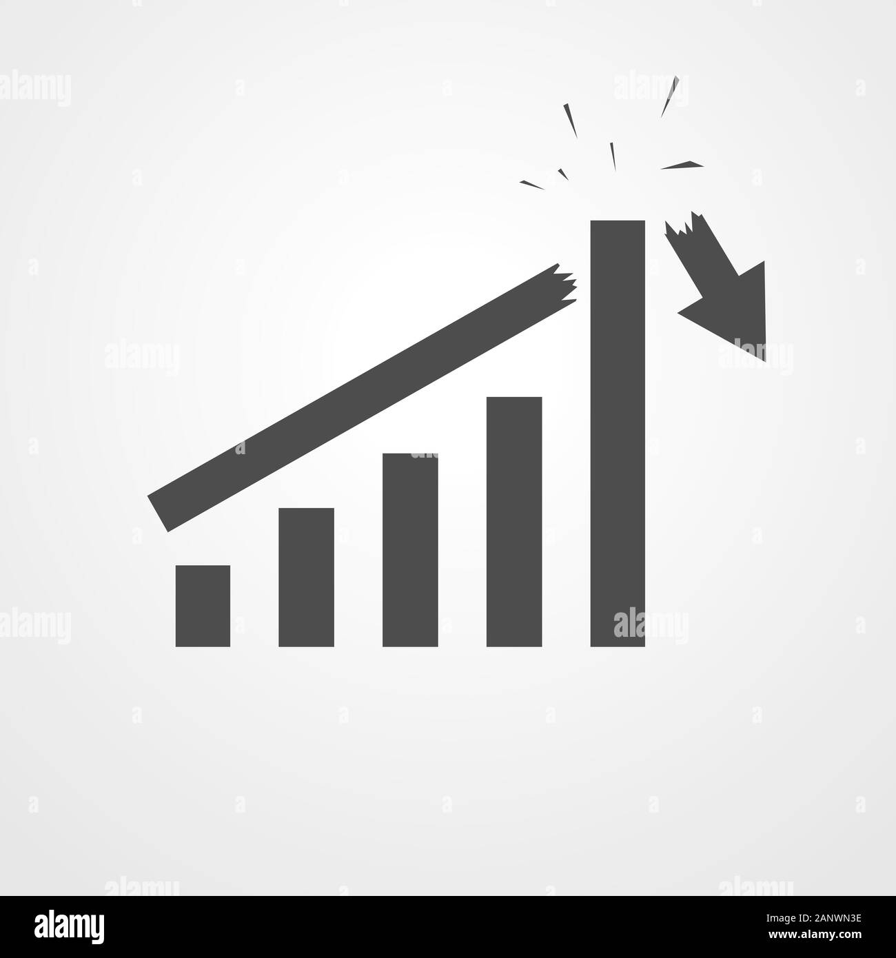 Growing bar graph icon with rising arrow. Financial forecast graph ...