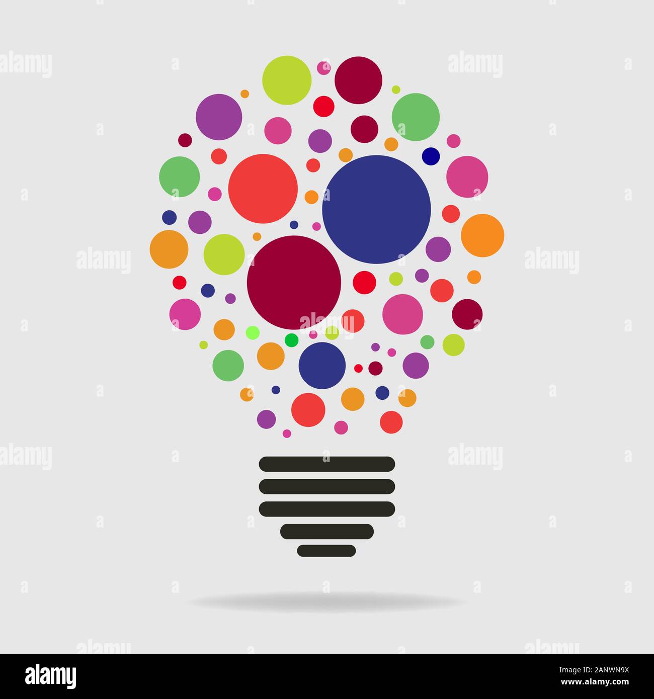 Abstract light bulb icon in flat design. Sign of light bulb isolated ...