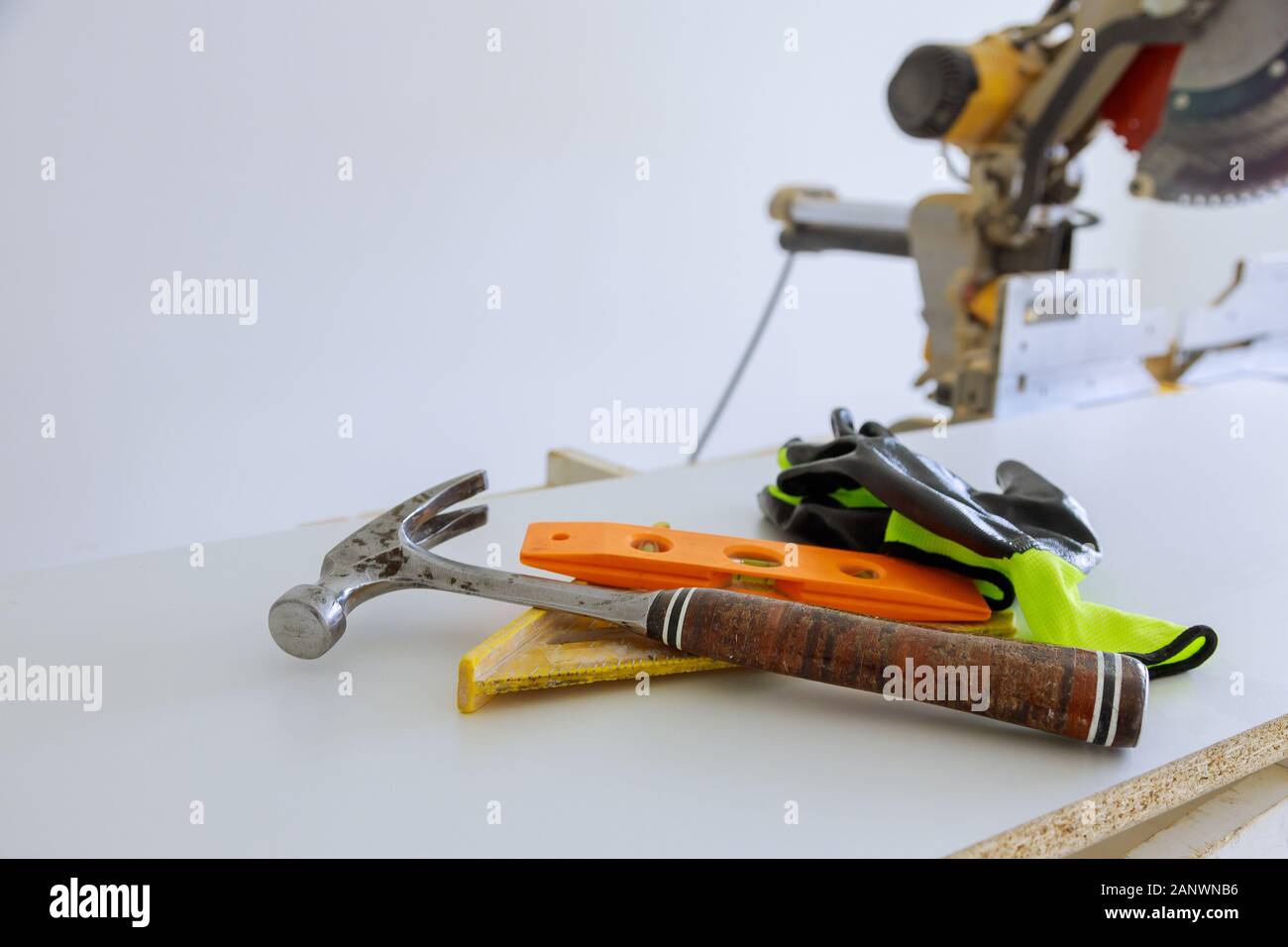 Set of construction tools hammer craftsmen and builder equipment Stock ...