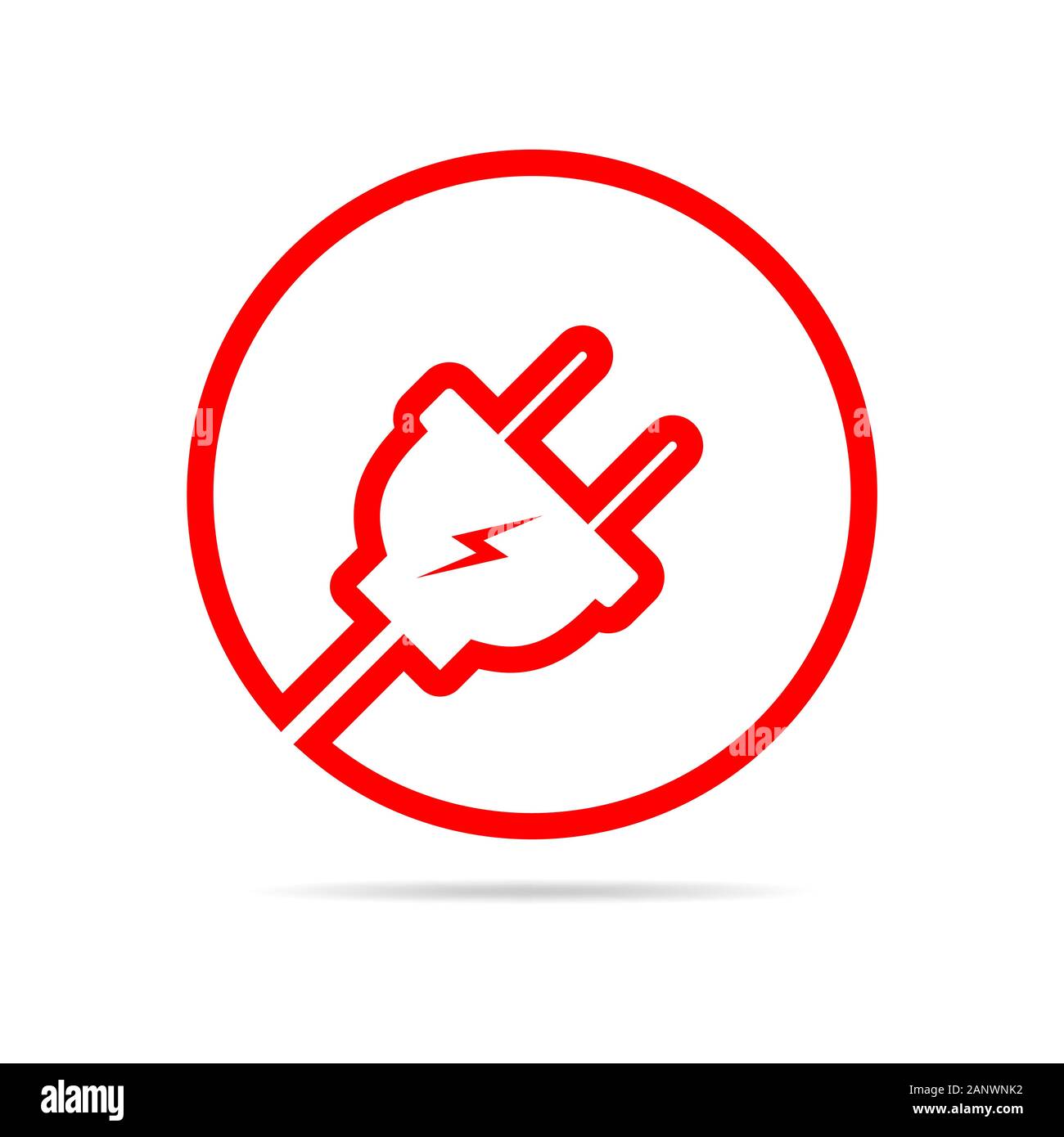 Wire plug icon in flat design. Vector illustration. Wire plug in the ...