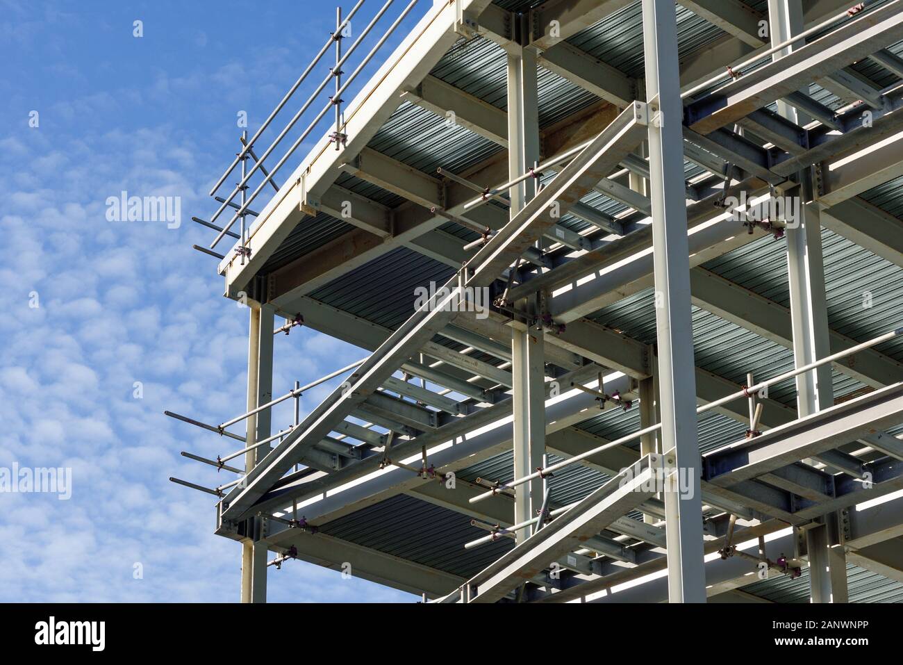 Steel Framed Construction Site New Building Development,UK Stock Photo ...