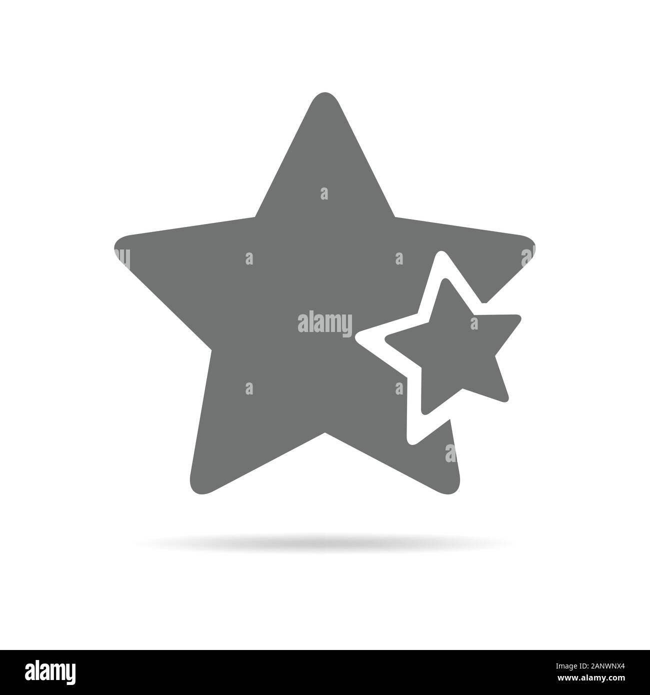 Star icon in flat design. Gray star icon on white background. Vector ...