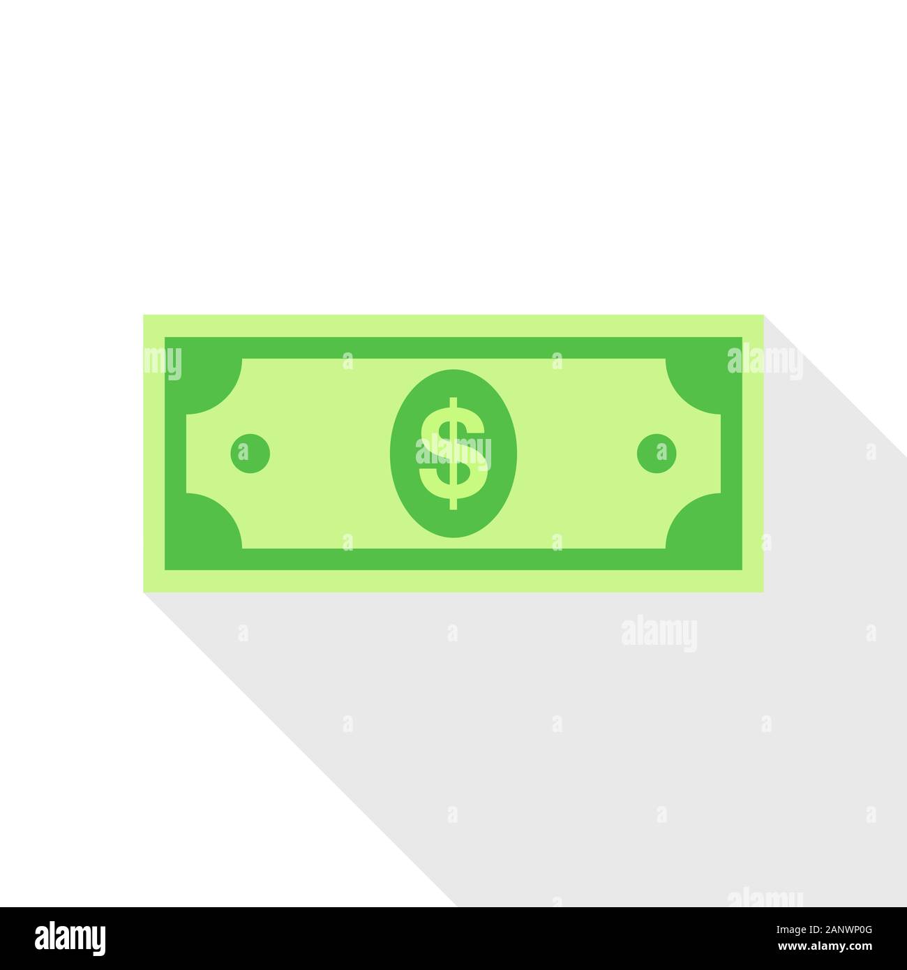 Money icon in flat style with long shadow. Dollar icon. Vector ...