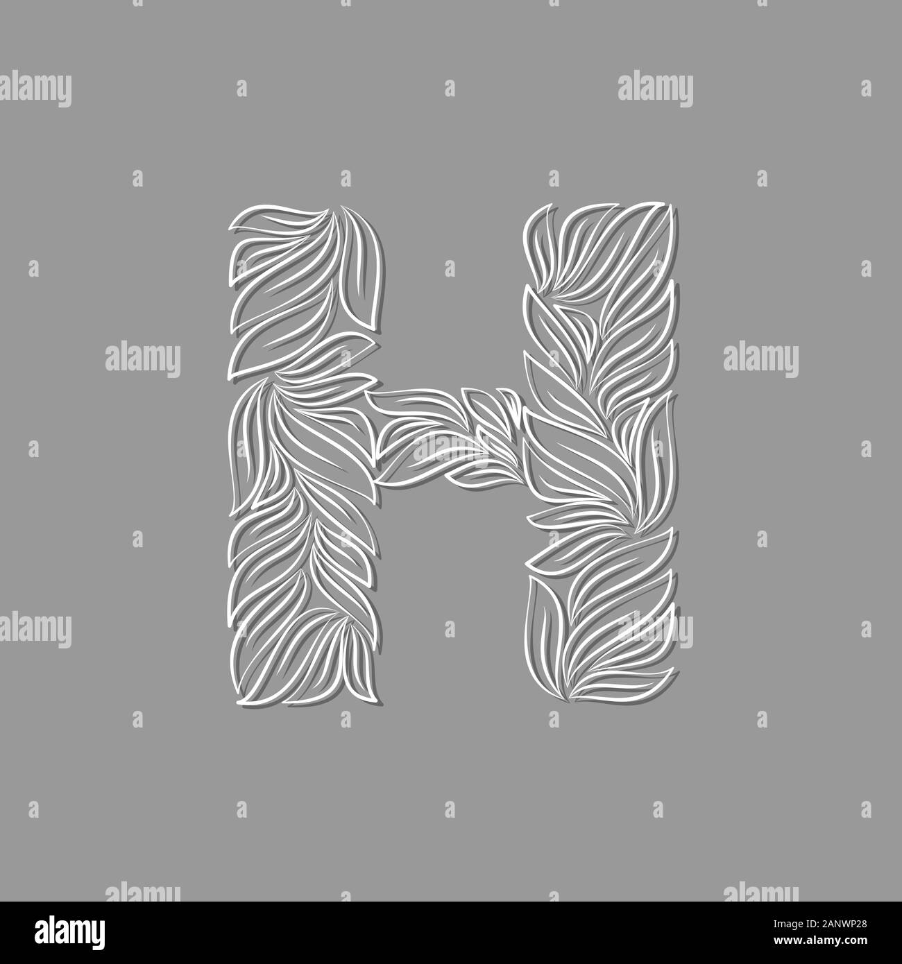 Ornamental paper letter H on gray Stock Vector Image & Art - Alamy