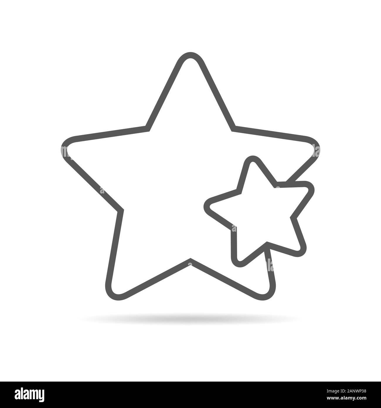 Star icon in flat design. Gray star icon on white background. Vector ...