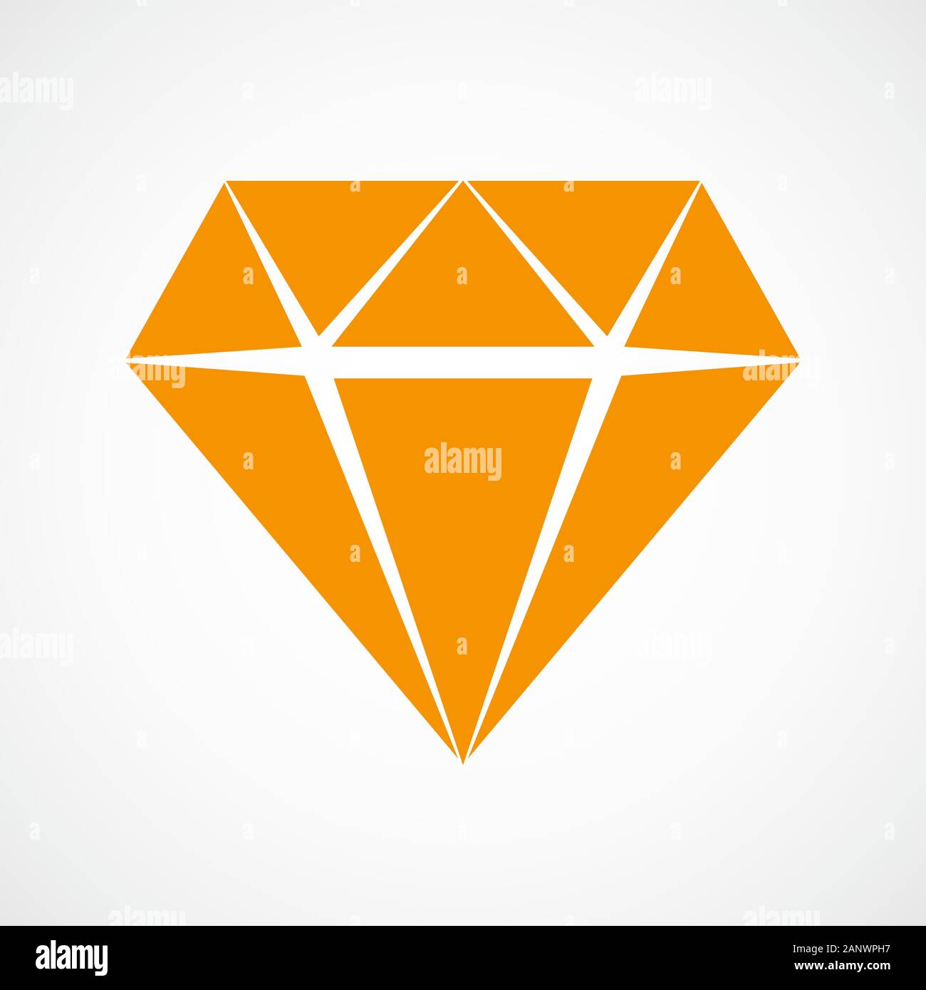 Simple diamond icon in flat design. Vector illustration. Orange sign of ...