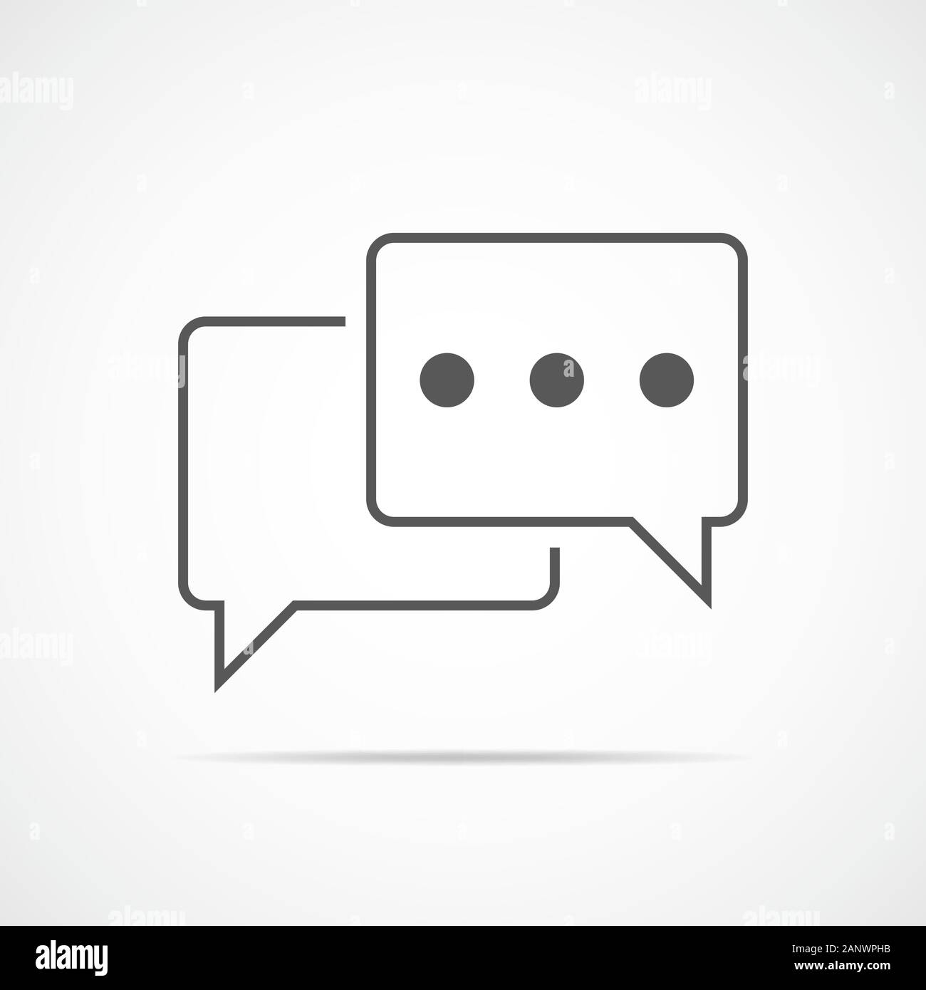 Speech bubbles icon on a light background. Vector illustration. Gray ...