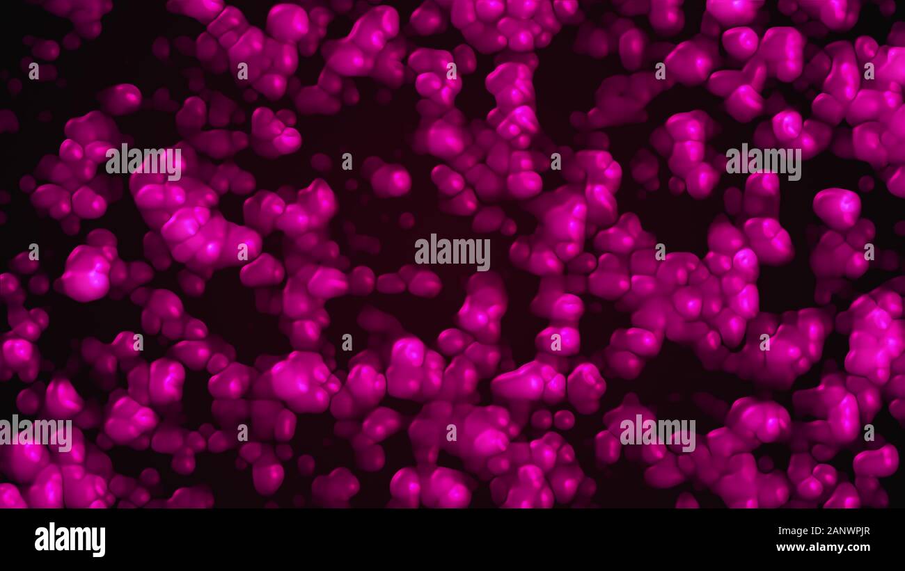Computer generated texture from many bubbles and abstract particles. 3D ...